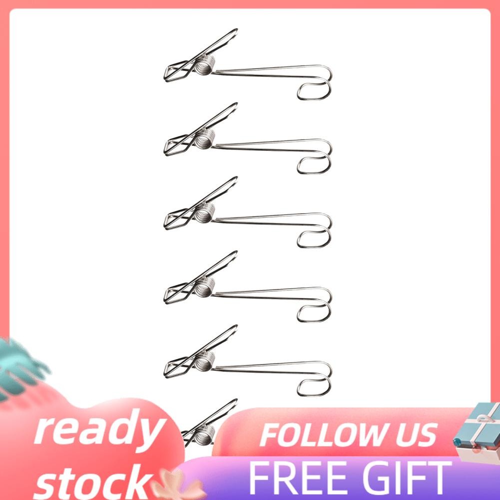 Hanhan1 6 Pcs Clothespins Stainless Steel Extra Long Tail Laundry Pegs ...