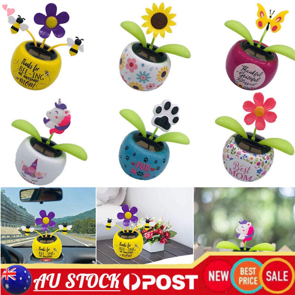 Solar Dancing Flowers Toy, Bobble Head Toy for Car Decorations Window ...