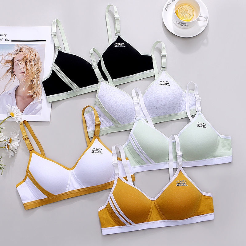 New Student bra Small breasts Women's cotton bra Non-wired bra High ...