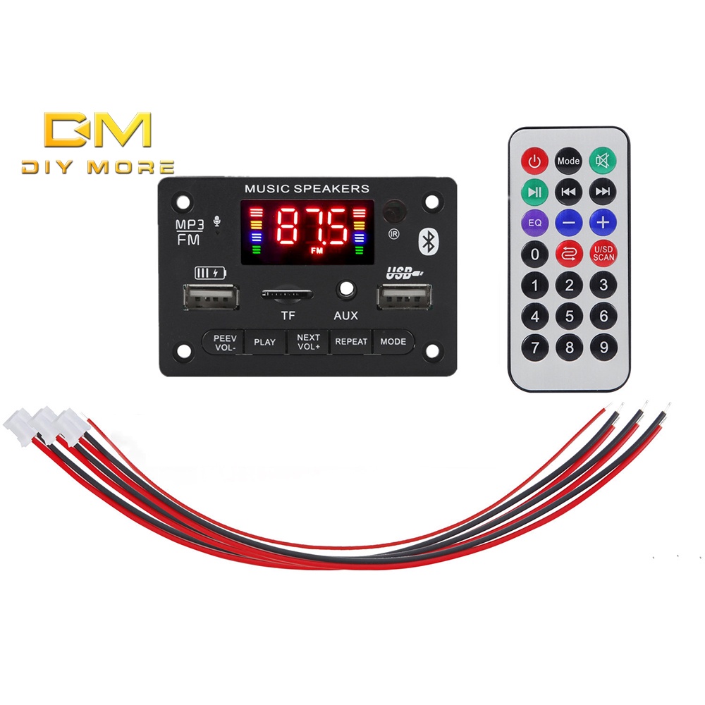 DIYMORE DC 6V 12V Bluetooth 5.0 Audio Decoder Board Audio Module USB ...