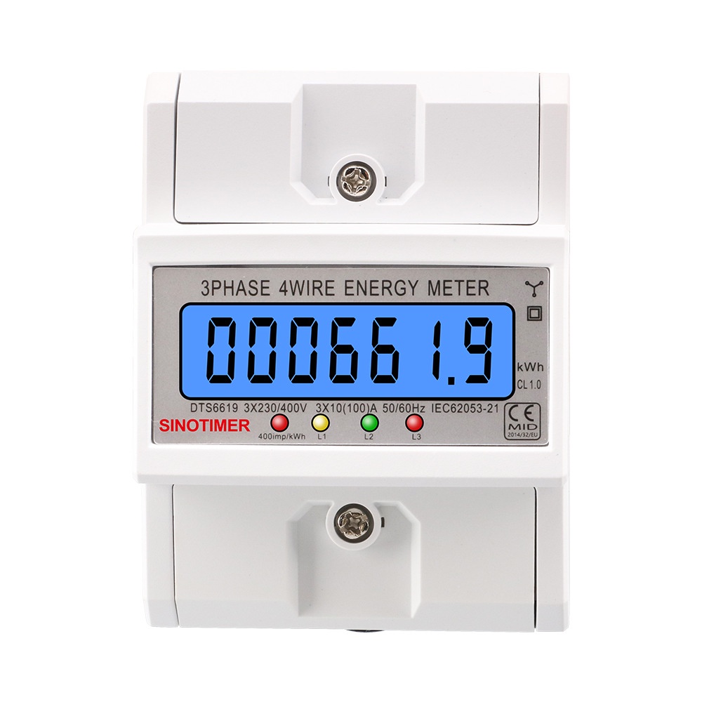 Dts6619 Three Phase Kwh Meter 100a Lcd Digital Display With Backlight