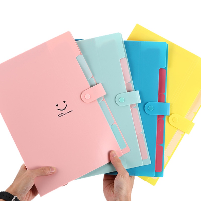 A4 Organ Folder 5 Layers Macaron Colors File Manager Storage Simple ...