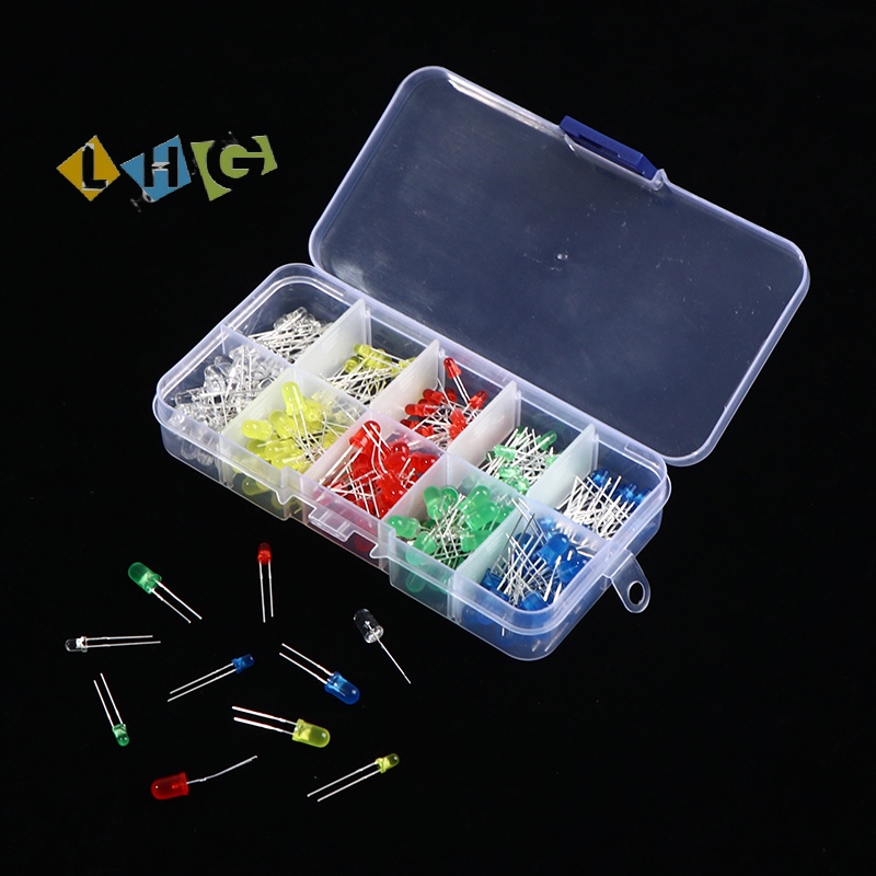 [LHG] 200pcs 3V 20mA Colorful Diodes 3mm LED Light Assorted Kit DIY ...