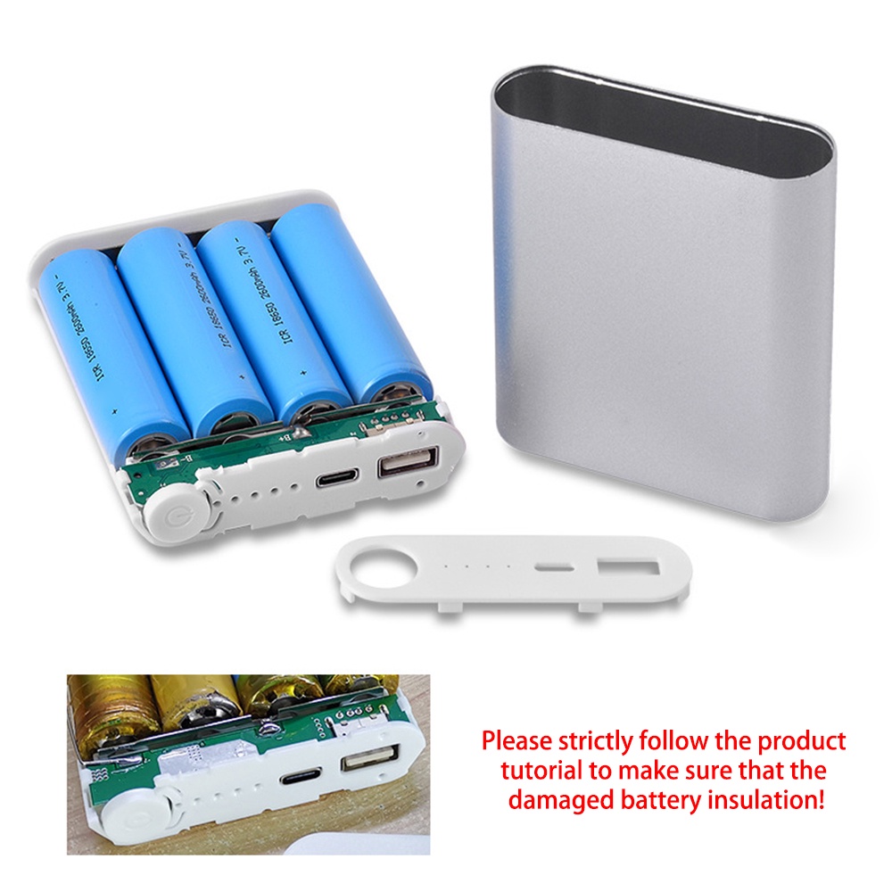 Solder Free 4*18650 DIY Power Bank Kit Battery Storage Holder Case Box ...
