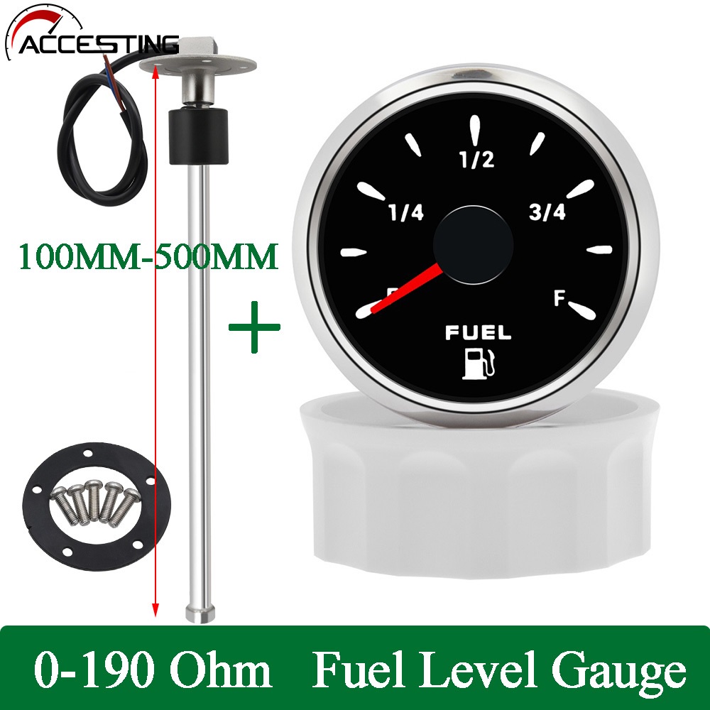 52mm 0-190Ohm 7 Color Light Fuel Meter Auto Marine Boat Car Fuel Tank ...