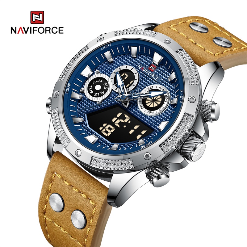 NAVIFORCE 9224 Brand New Watch For Men Fashion Sport Waterproof Quartz ...