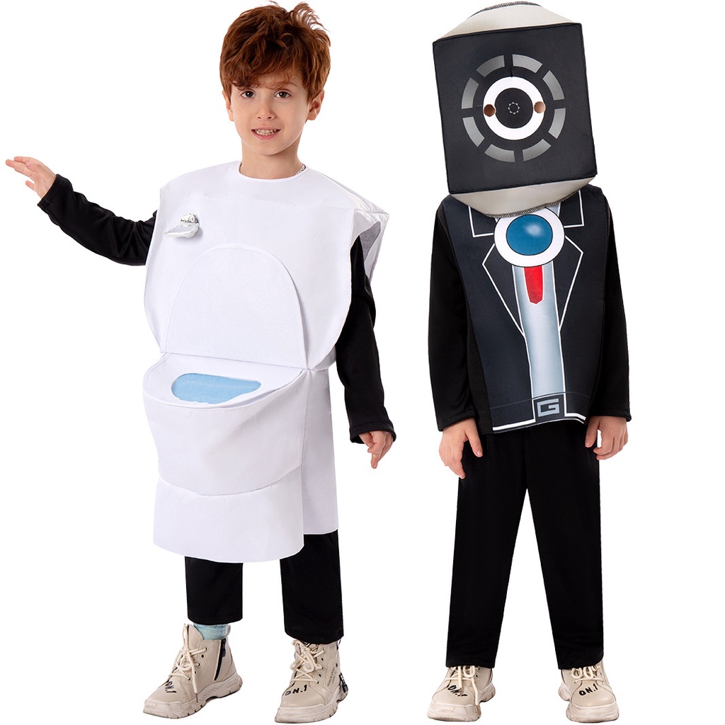 New Halloween Horror Game Three-Dimensional TV Man Toilet Man Costume ...