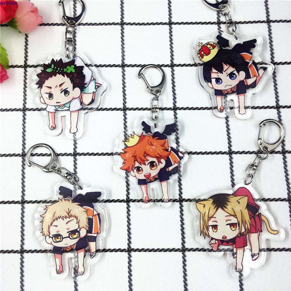 AROMA Haikyuu!! Keychain Yu Nishinoya Cute Acrylic Cartoon Tobio ...