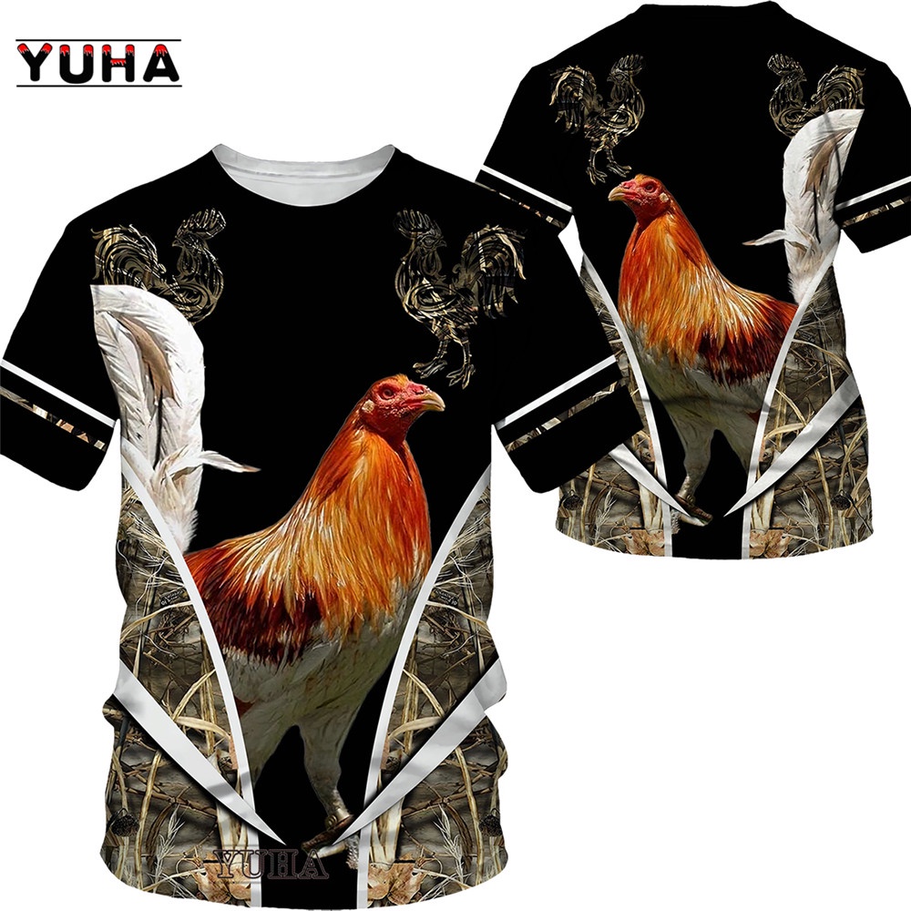 Men Tracksuit Set For Summer Cock Short Sleeve Top Male Cool Chicken ...
