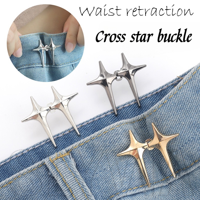 Fastener Pants Pin -Cross Astral Stars Tighten Button Pins -Adjustable ...
