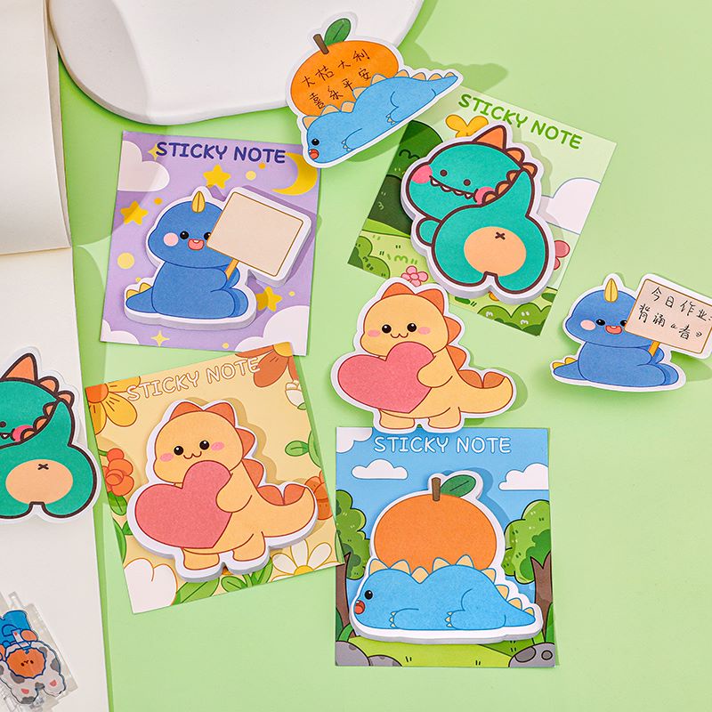 Dinosaur Notepad Cute Sticky Notes School Office Stationery Bookmarks ...
