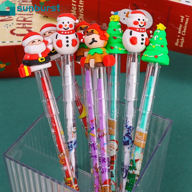 Santa Claus Pen Cap Pencil Stationery/ Christmas Cute Cartoon No ...