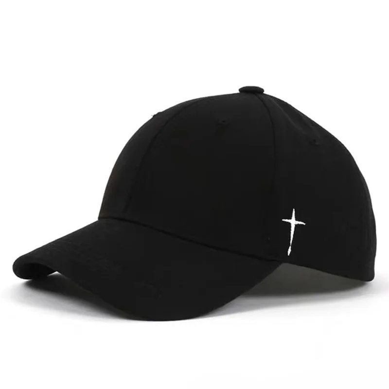 Unisex Simple Black Baseball Cap Solid Color Golf Hat Cotton Snapback ...