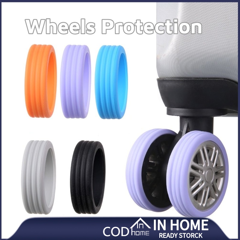 Suitcase Wheels Protection Cover Travel Luggage Caster Silicone Reduce ...