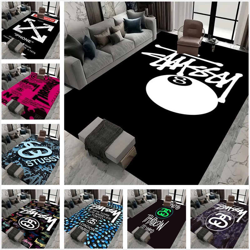 Stussy Fashion Sports Brand Logo Printed Carpet Living Room Sofa Carpet ...