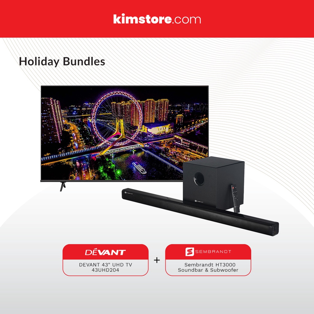 Holiday Bundle: Devant 43" UHD TV and Sembrandt HT3000 Soundbar ...