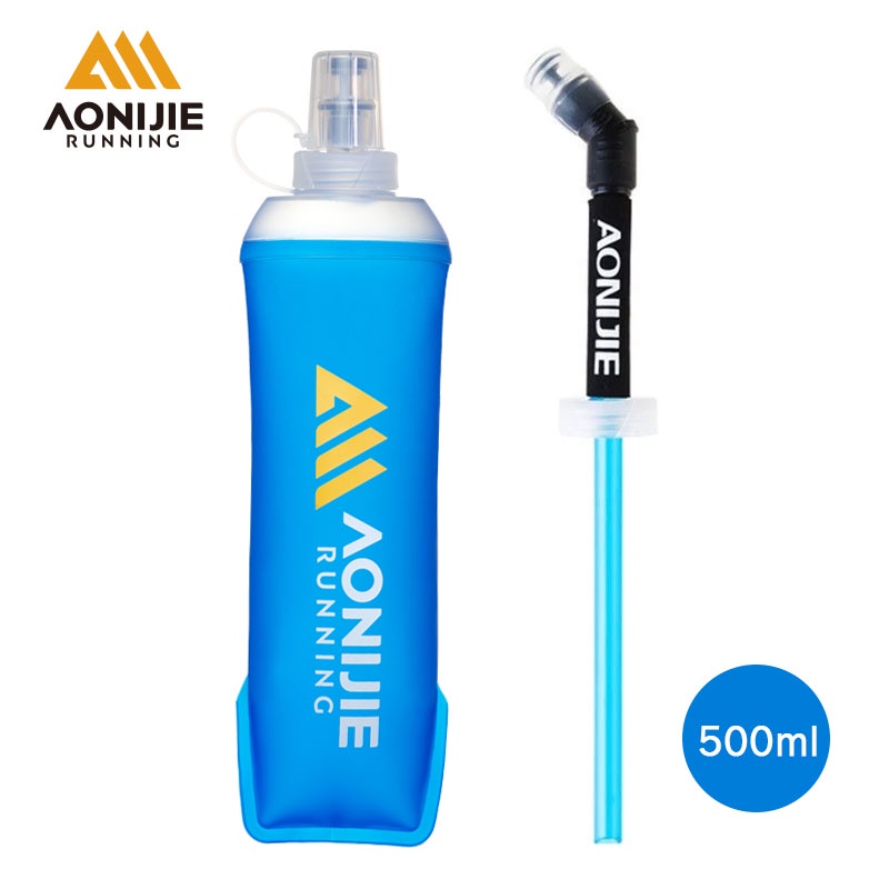 AONIJIE SD71 500ml Soft Flask with Straw BPA Free Foldable Running ...