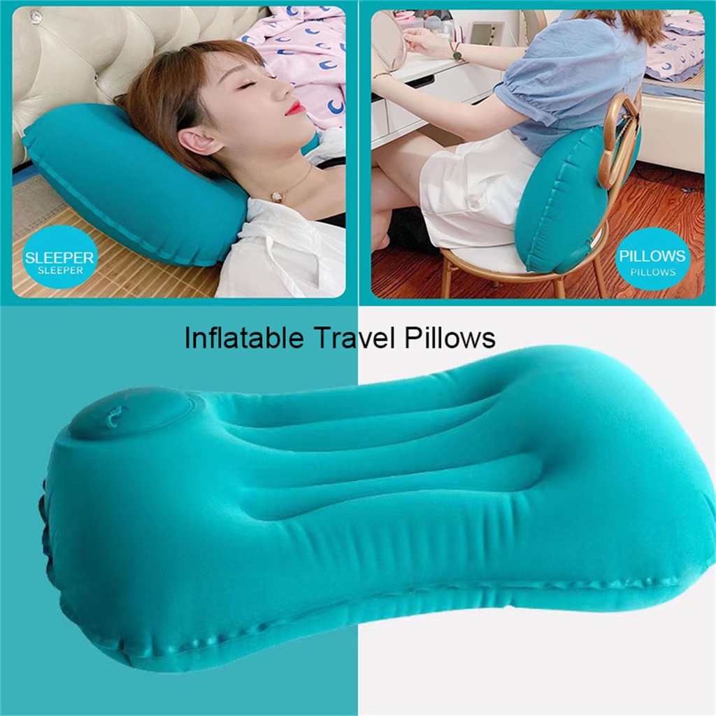 PVC Inflatable Travel Pillow Press Type Inflatable Pillow Neck Pillow ...