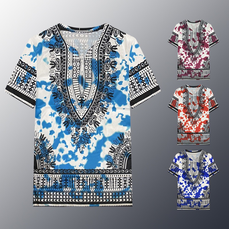 ICM T301#69 Halumna Black and White Dashiki T-Shirt For Men (Random ...