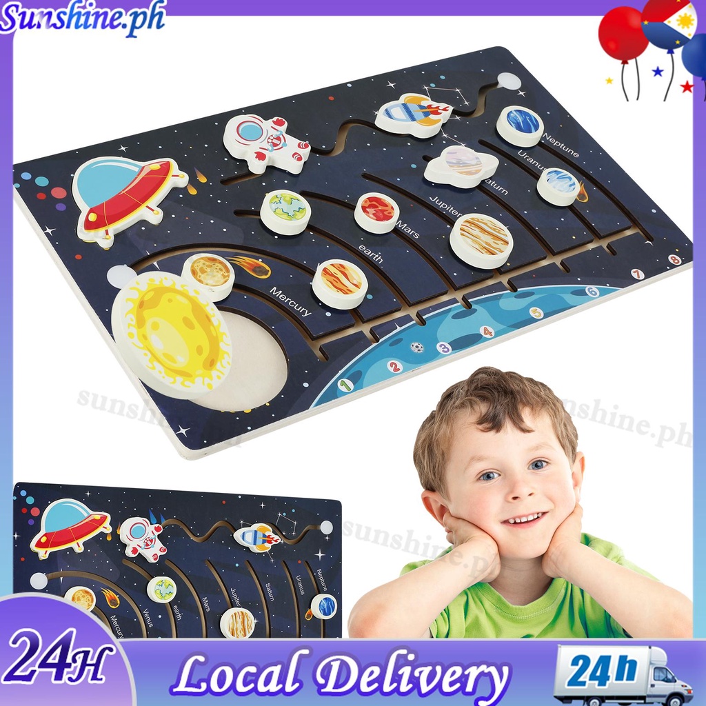 Solar System Model Board with 9 Planets Spaceship Rocket Module Early ...