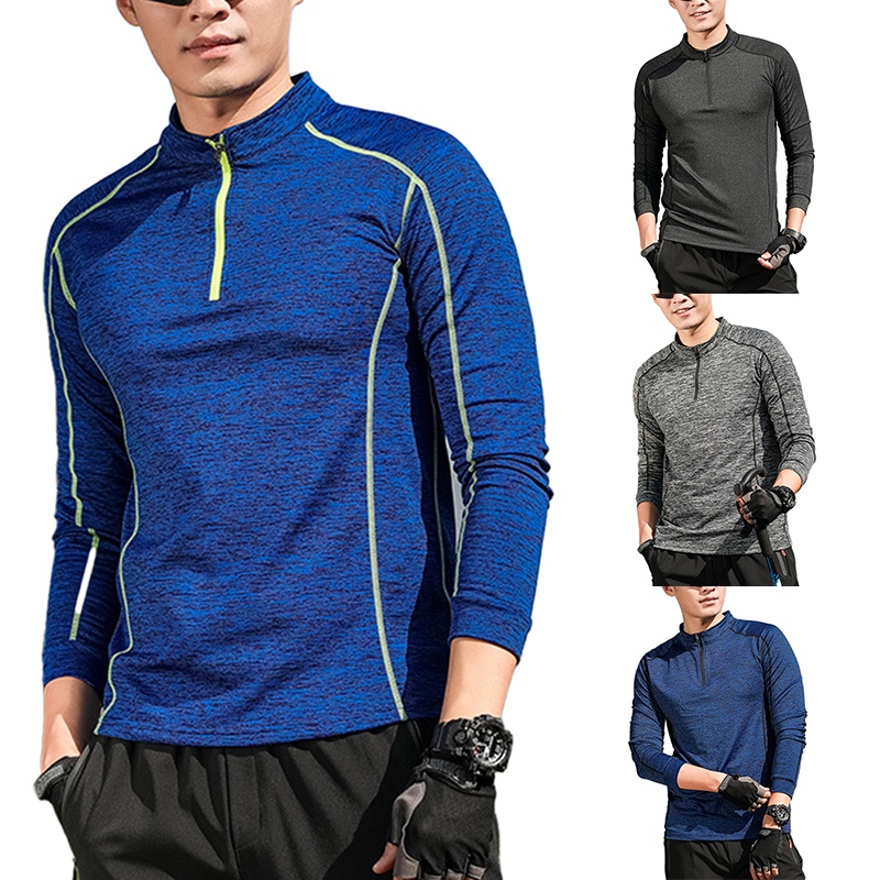 Sweat Absorbent Quick Dry Sweatshirt Gym Training Wear Long Sleeve ...