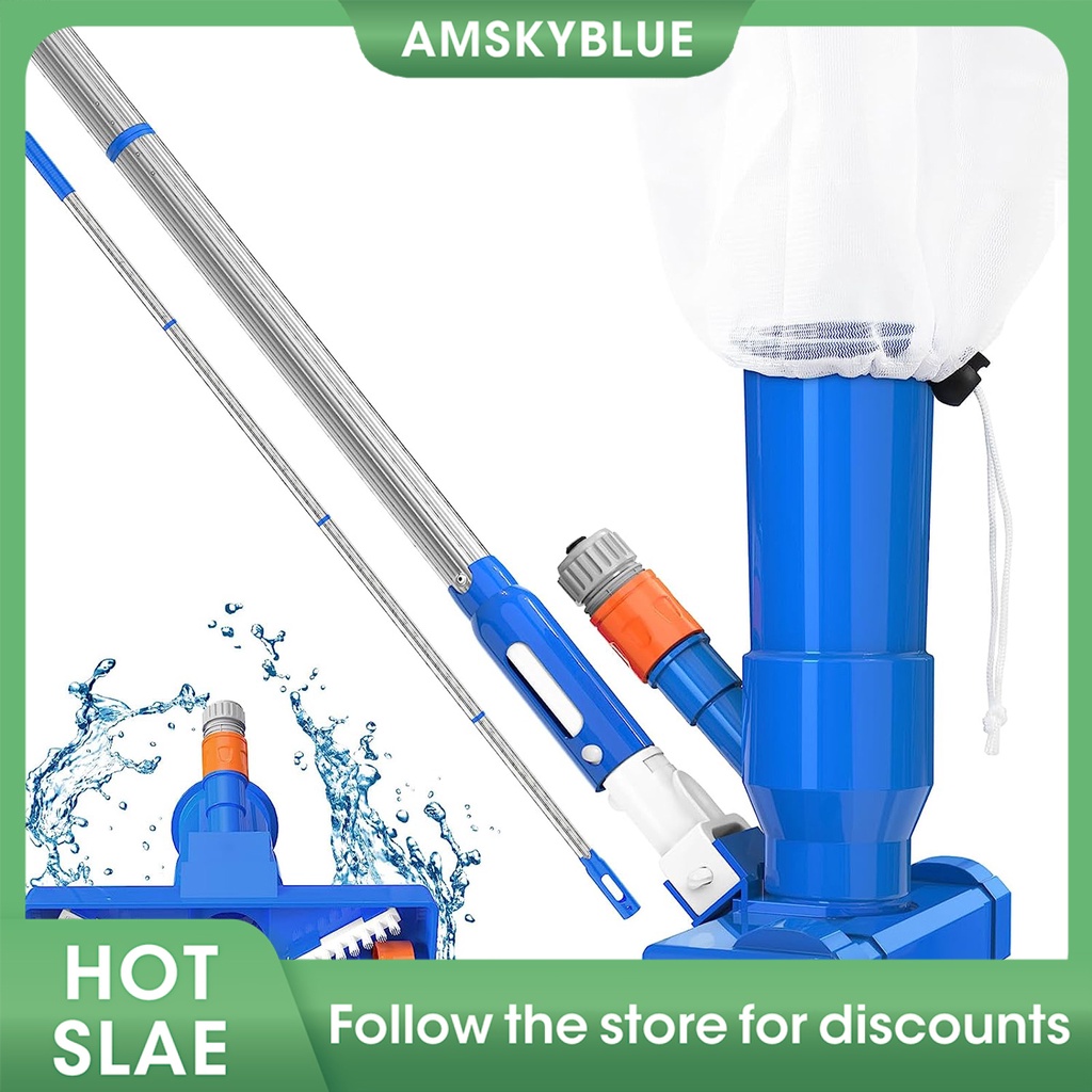 AGN-Handheld Swimming Pool Jet Cleaner with Detachable Poles No Power ...