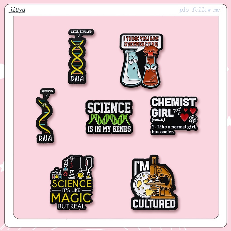 Science Brooch Chemistry Periodic Table Test Tube DNA Microscope Math ...