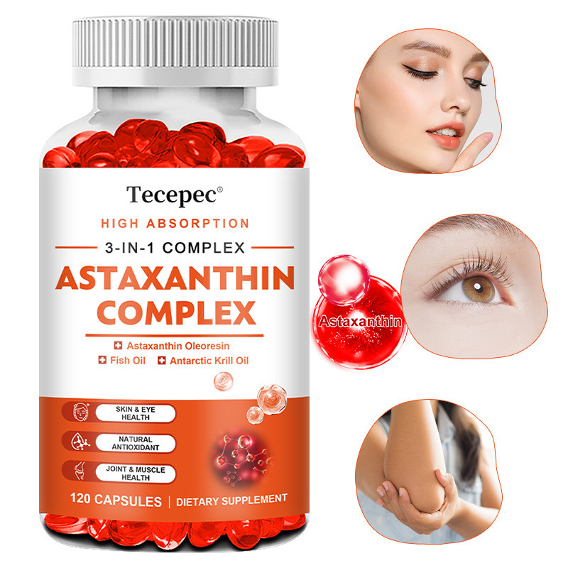 Tecepec Astaxanthin Complex Supplement, Supports Skin and Eye Health, Supports Heart Vitality ...