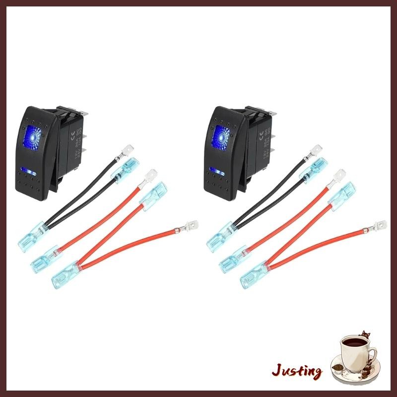 Justing 2Pcs 5 Pin Toggle Switches 20A 12V LED Lighted Waterproof ...