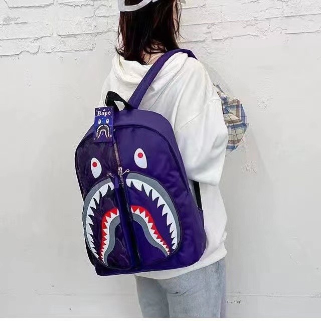 Universal Stylish New Men and Women Shark Backpack Double Shoulder Bag ...