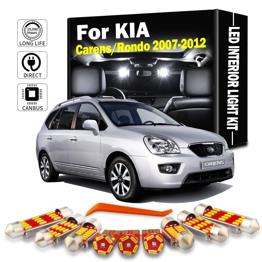 12Pcs Canbus For KIA Carens For KIA Rondo 2007 2008 2009 2010 2011 2012 Vehicle LED Lamp Indoor ...