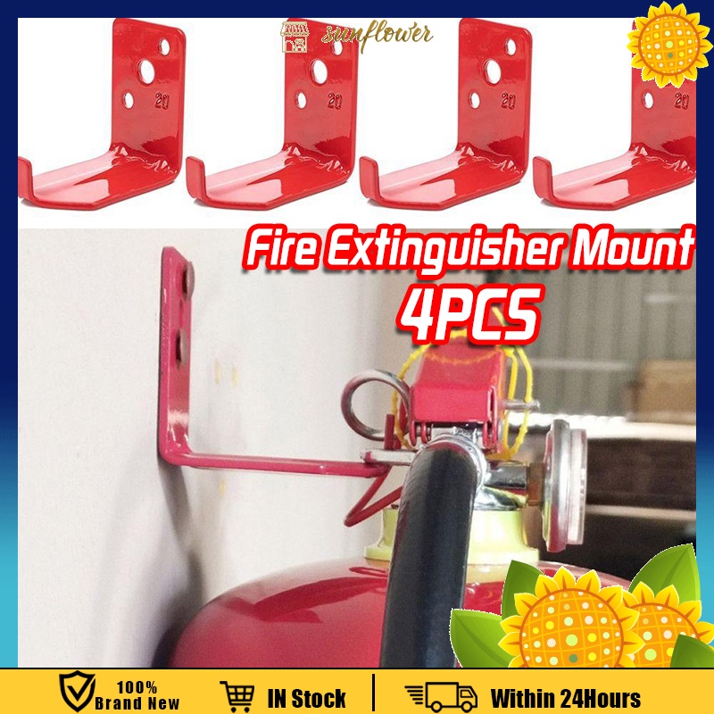 4PCS/SET L Shape Metal Fire Extinguisher Wall Hanger Fire Extinguisher ...