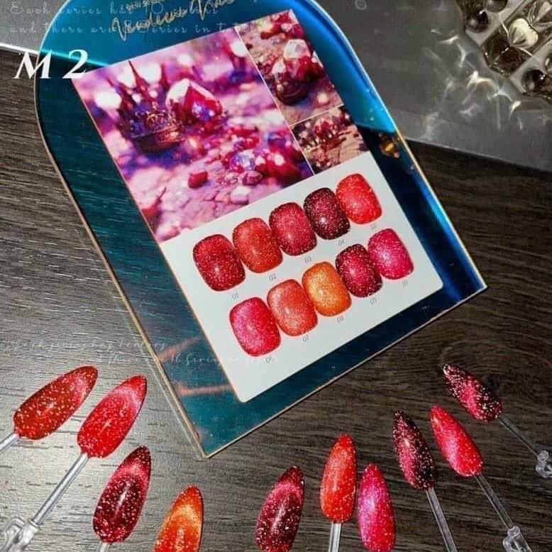 Cat eye set of 10 bottles with color chart as shown - free magnetic ...