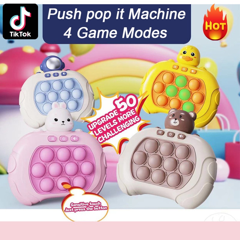 Quick Push Pop it Game Pop it Machine Bubble Fidget Sensory Toys 4 Game ...