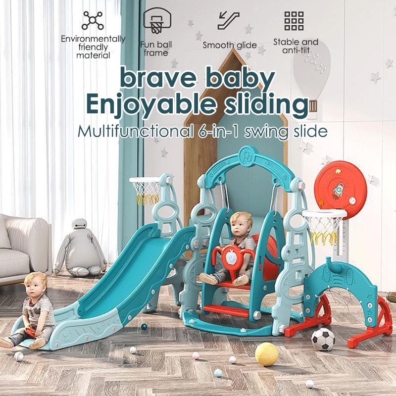 4 In 1 Swing and Slide for Kids Play Swing Sets Playpen Slide for Kid ...