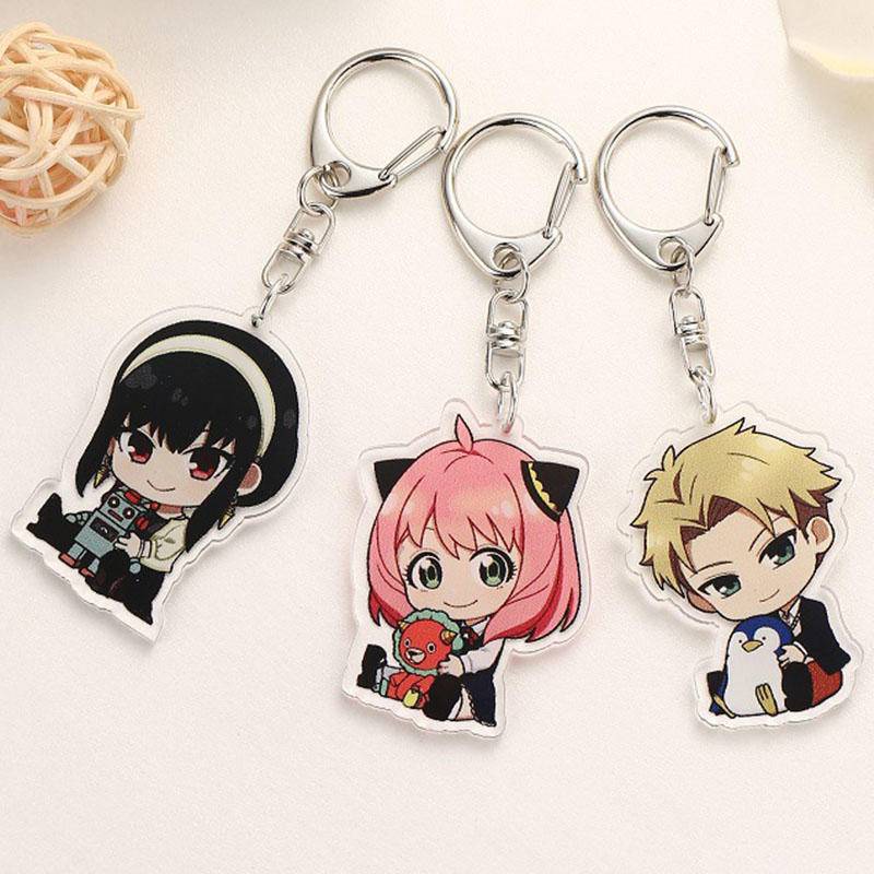 SPY FAMILY Anime New Keychain Figures Cosplay Loid Forger Anya Forger ...