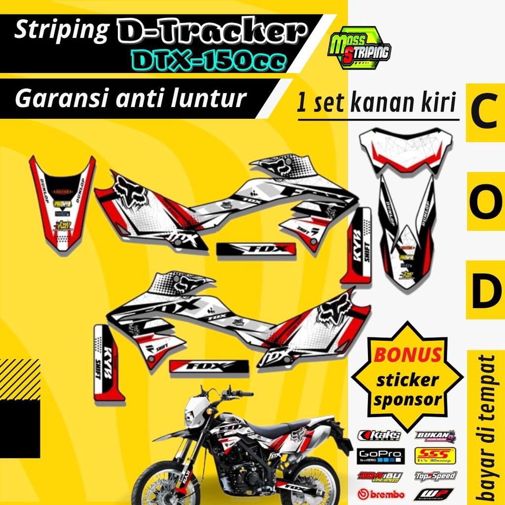 Striping Sticker Lis decal Motorcycle KAWASAKI DTRACKER DTX KLX D ...