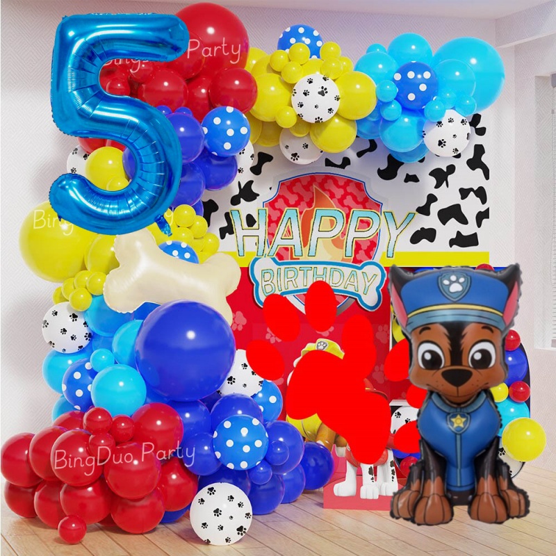 Paw Patrol Balloon Garland Arch Kit 1-9 Years Old Chase Foil Balloons Birthday Decoration Set ...