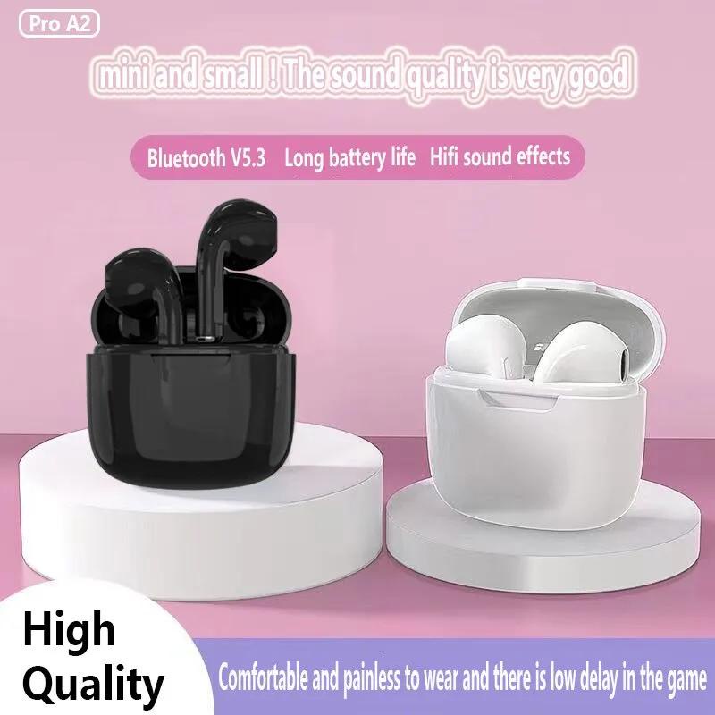 Pro A2 True Wireless Bluetooth Macaron Headphones V5.3 Ultra-long Battery Life and Stereo Low ...