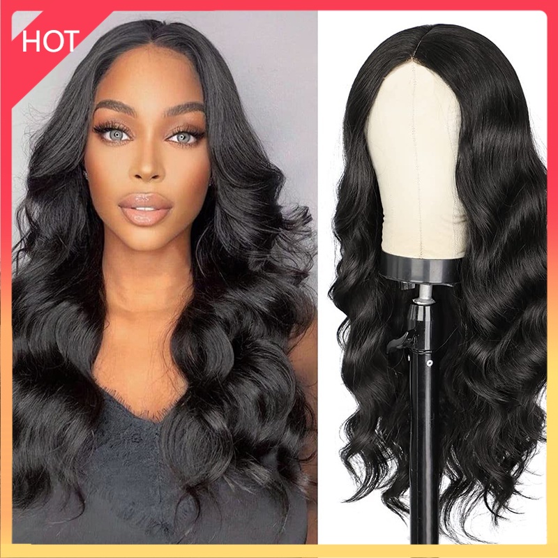 26 Inch Wig for woman Curly/Long Wavy/Black Long Straight Hair Wig Heat ...