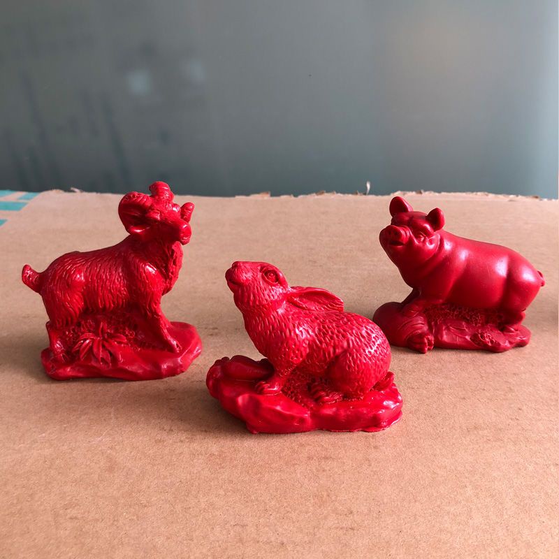 Cinnabar Zodiac Natural Red Cinnabar Benming Zodiac Rabbit Sheep Pig ...