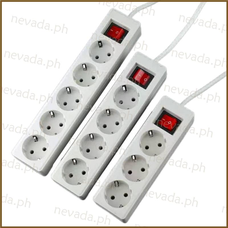 Nevʚ ɞ EU Standard German Type Socket Power Strip 2Pin Plug With LED ...