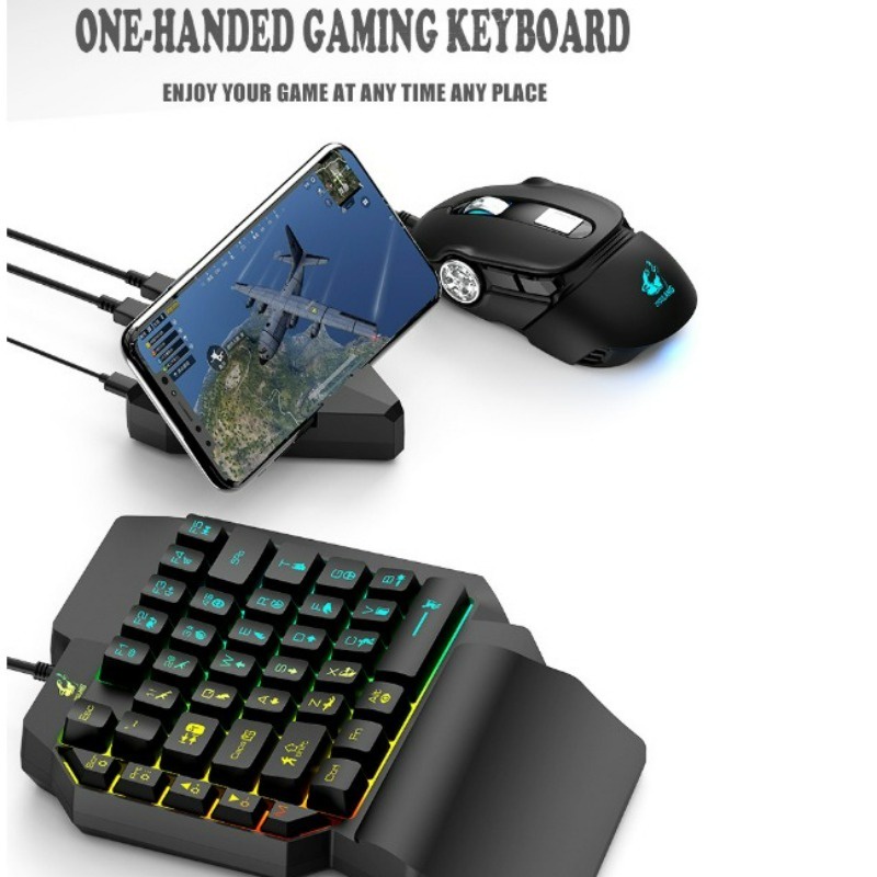 Jxck15 Seven-Color Backlight Wired One-Handed 35-Key Waterproof ...