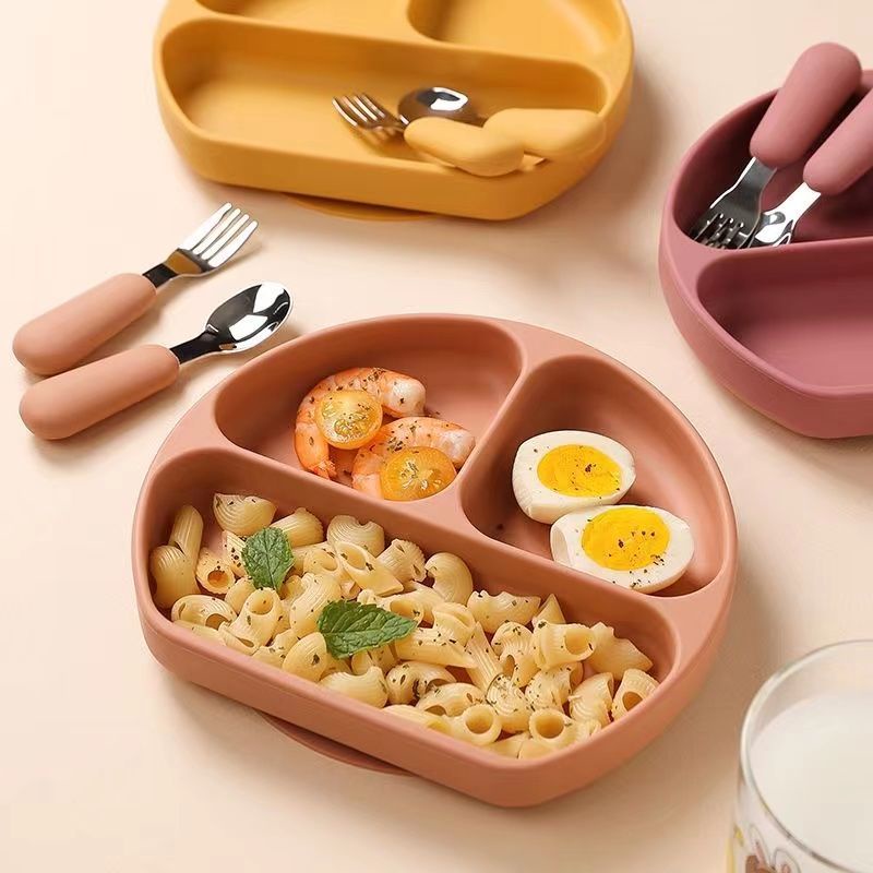 Baby Plate/Self-Eat Suction Cup, Integrated Compartment Tray/Baby ...