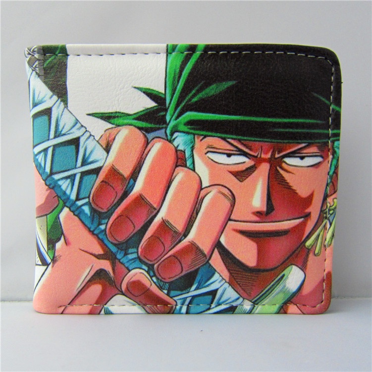 Anime ONE PIECE Zoro Short Wallet Luffy Folding Purse Ace Card Holder ...