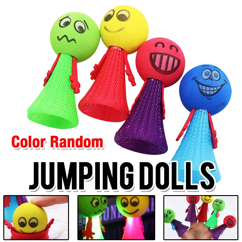 Bouncing Doll Cute Press Jump Toys for Kids Cute Emojis Doll Toys ...