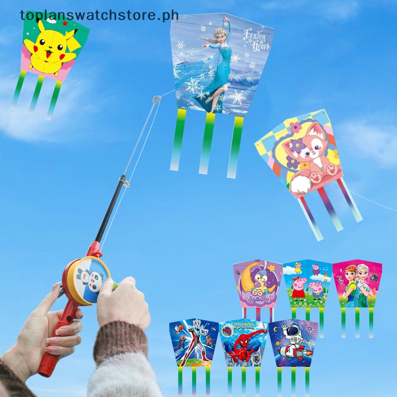 toplanswatchstore 1Set Kite Toy Cartoon StellaLou Pikachu Spider-Man ...