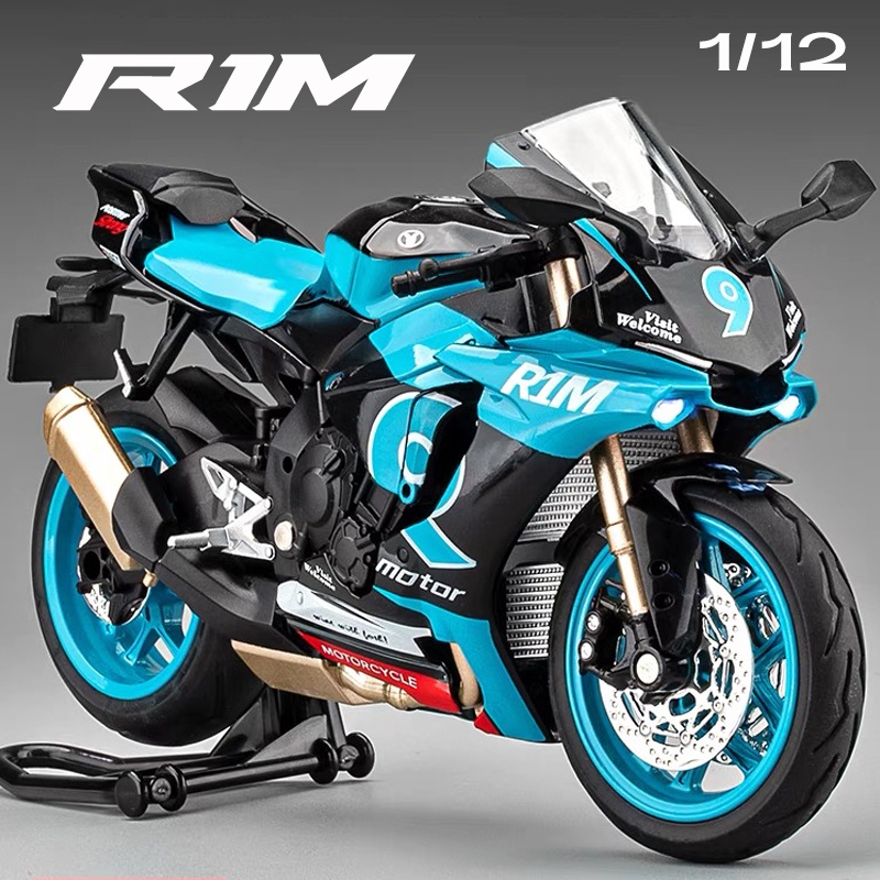 1:12 Scale Yamaha R1M Alloy Motorcycle Model Light & Sound Effect ...