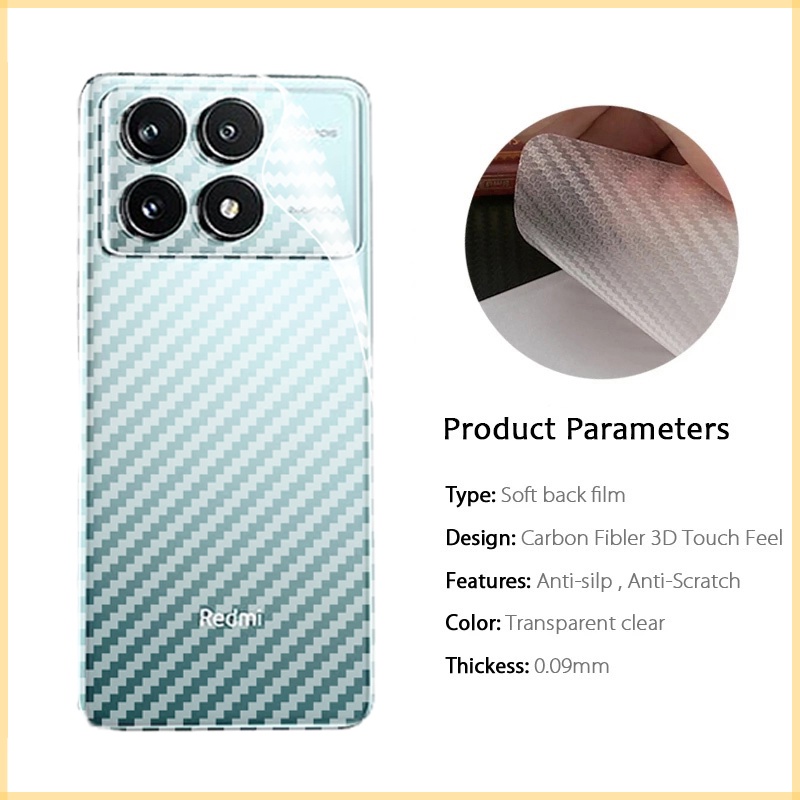 Carbon Fiber Soft Back Film for Xiaomi POCO X6 Pro 5G 2023 Matte Screen ...