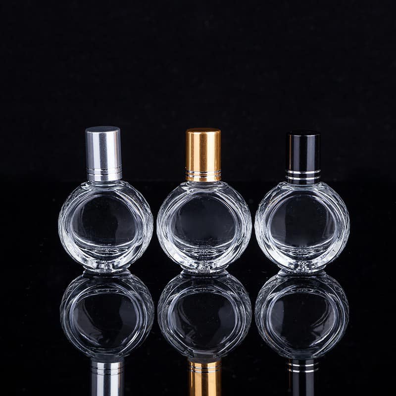 10ml Flat Round Roll on Glass Perfume Bottle Small Sample Travel ...
